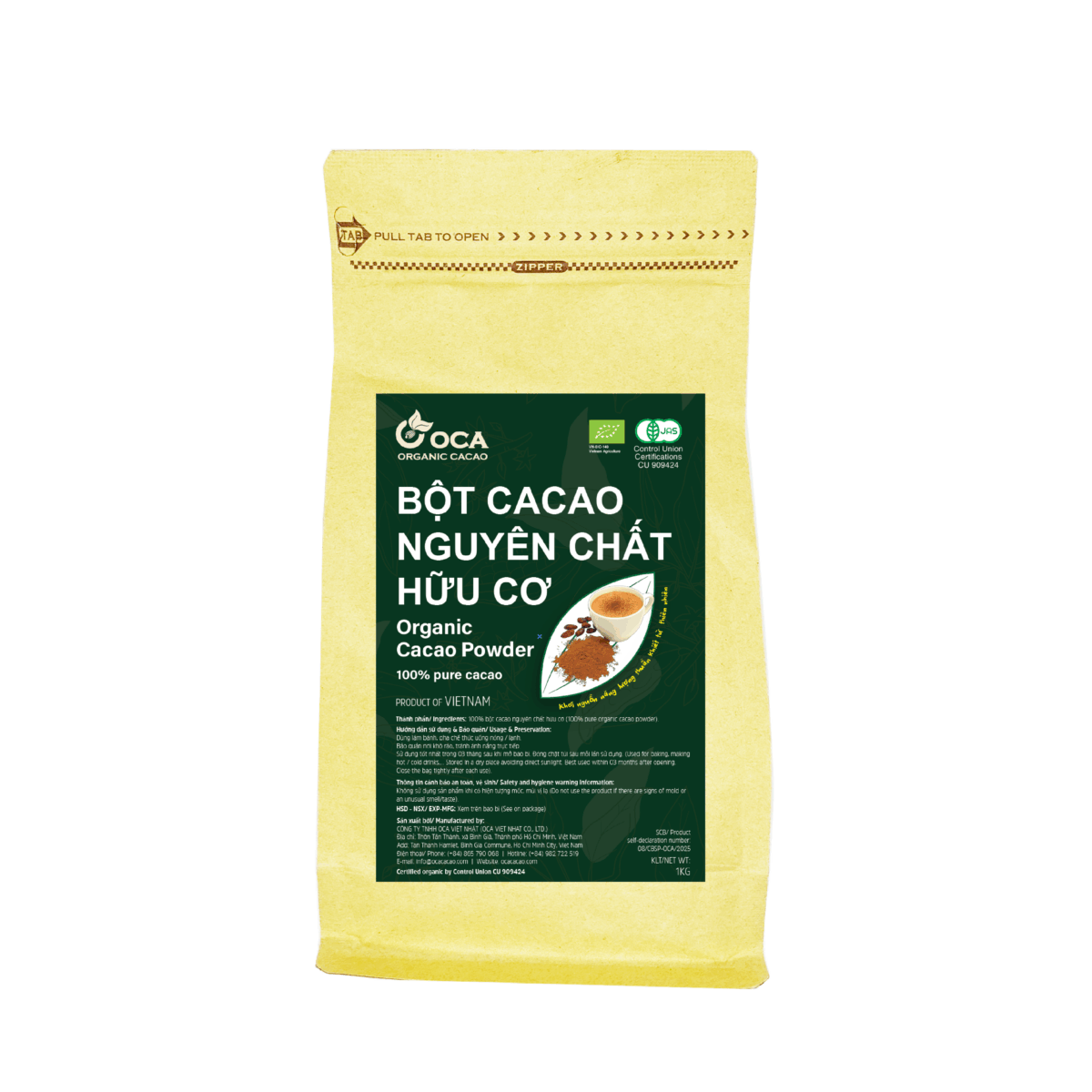 Bột cacao nguyên chất hữu cơ - OCA Việt Nhật